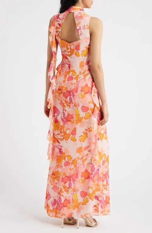 Eliza J Floral Ruffle Maxi Dress