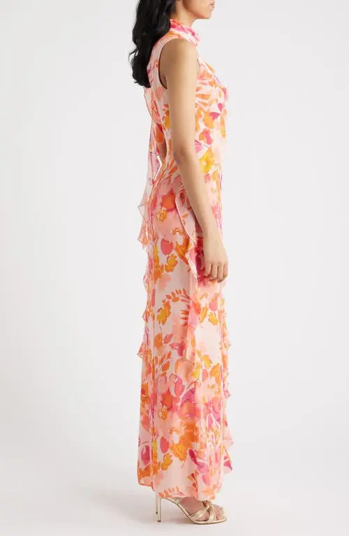 Eliza J Floral Ruffle Maxi Dress