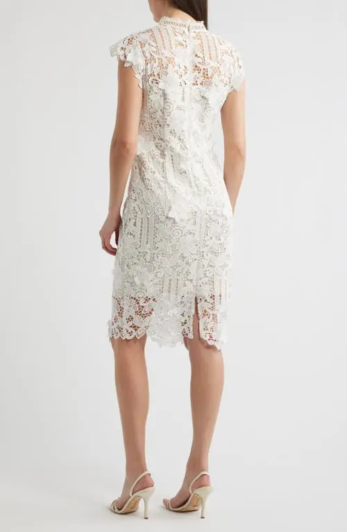 eliza j floral embroidered sheath dress Eliza J Floral Appliqué Lace Sheath Dress - Ivory