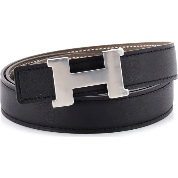 Hermès Constance Reversible Belt Leather Thin - Black
