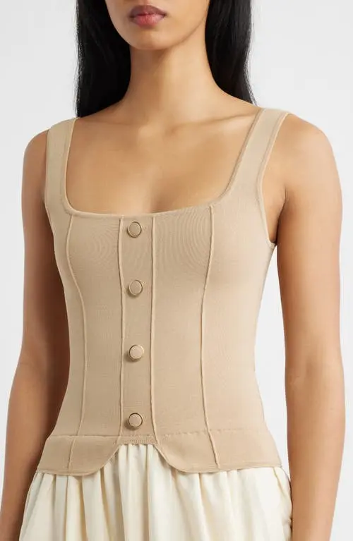 Moon River Mixed Media Midi Dress - Khaki