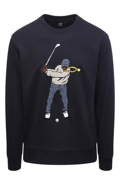 EASTSIDE GOLF Core Embroidered Swingman Crewneck Sweatshirt - Black