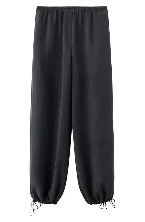 Mango Elastic Waist Balloon Pants - Black