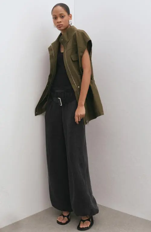 Mango Elastic Waist Balloon Pants - Black