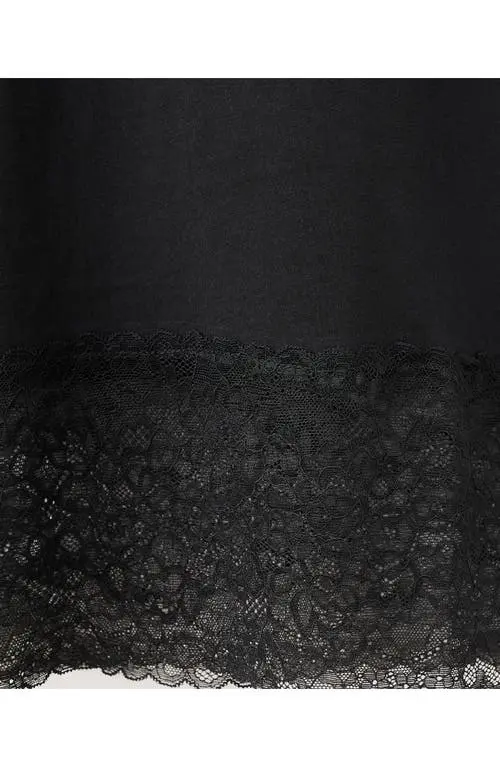 Mango Lace Trim Nightgown - Black