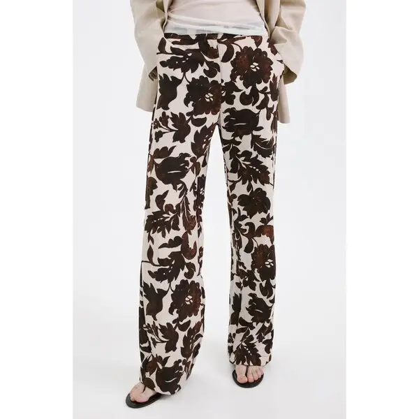 Mango Floral Print Pants