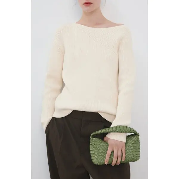 Mango Boat Neck Long Sleeve Relaxed Sweater