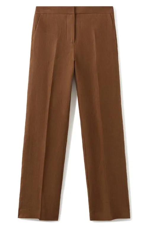 Mango Linen Suit Trousers - Brown