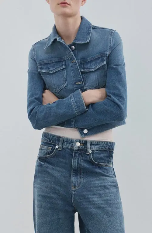 Mango Cropped Denim Jacket