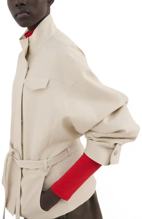 Mango Belted Cotton-blend Jacket