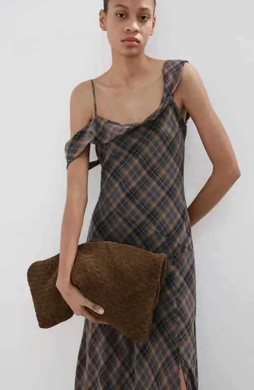 Mango Plaid Asymmetric Sleeveless Dress