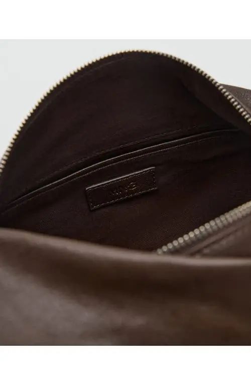 Mango Leather Shoulder Bag