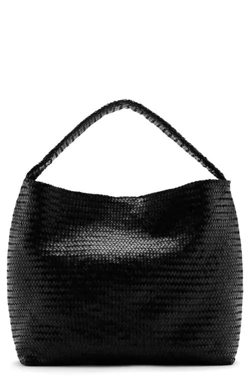 Mango Braided Leather Bucket Bag