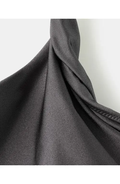 Mango Asymmetric One-shoulder One-piece Swimsuit - Grey
