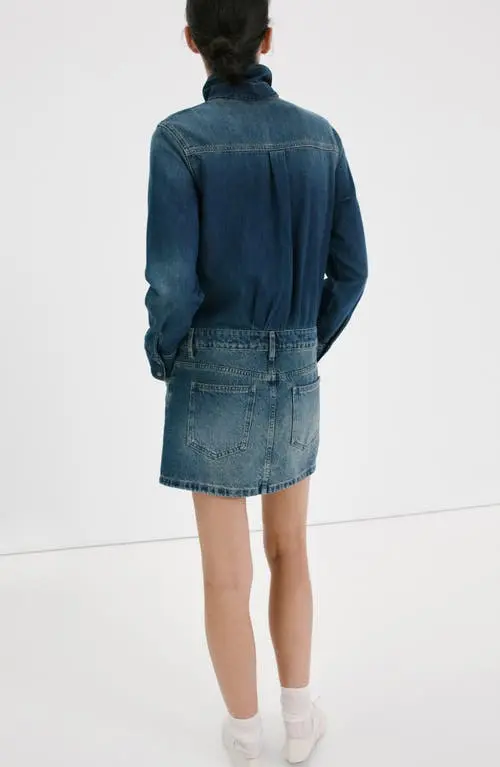 Mango Combined Denim Mini Dress