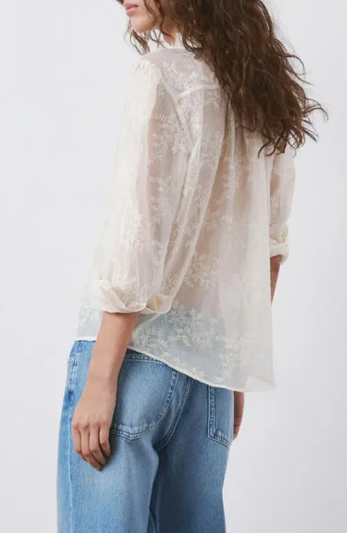Mango Floral Embroidery Woven Shirt