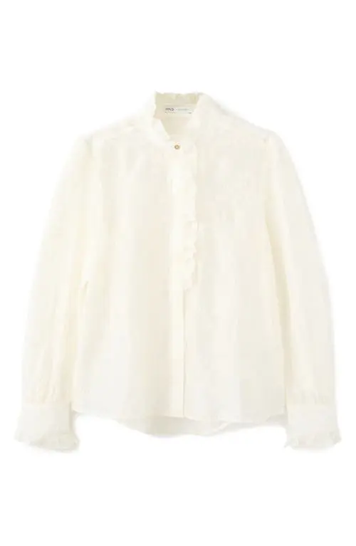 Mango Floral Embroidery Woven Shirt