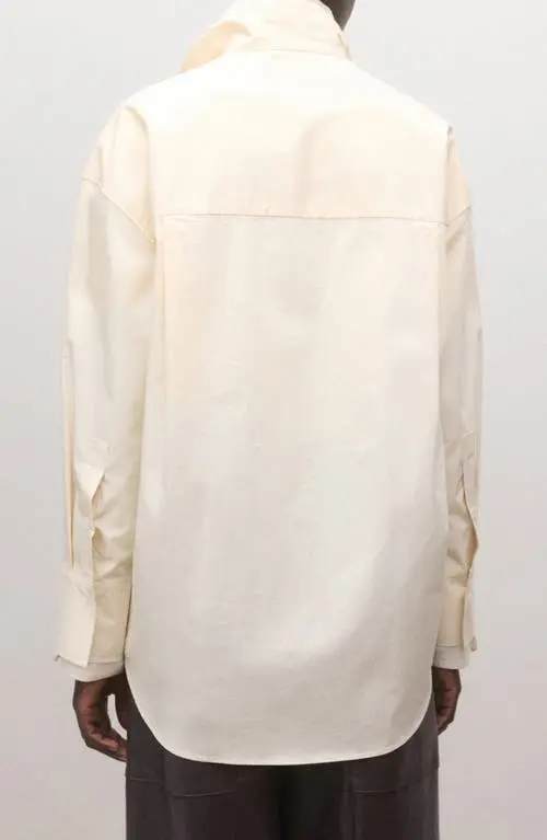 Mango Layered Collar Button-up Shirt - Yellow