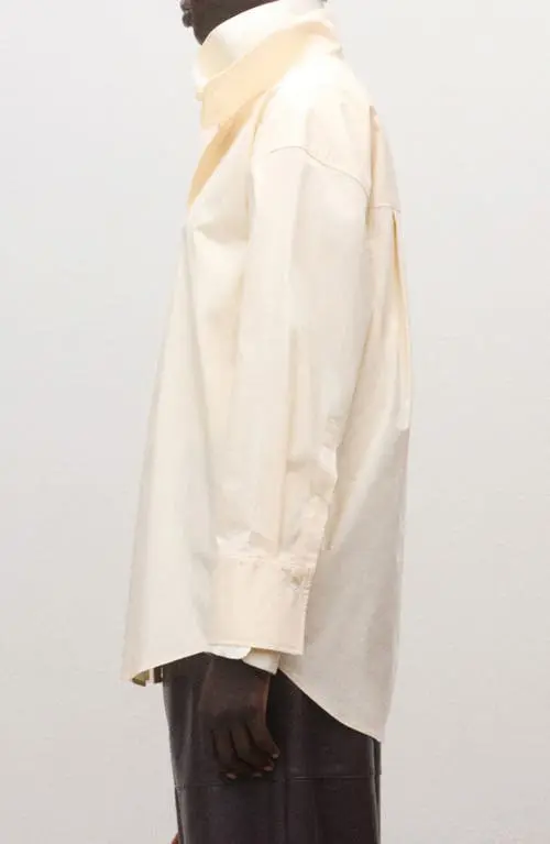 Mango Layered Collar Button-up Shirt - Yellow