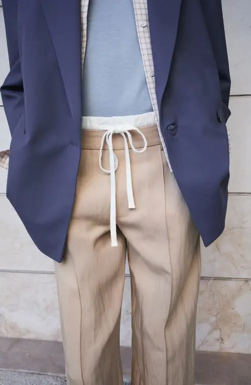 Mango Pleat Front Wide Leg Trousers