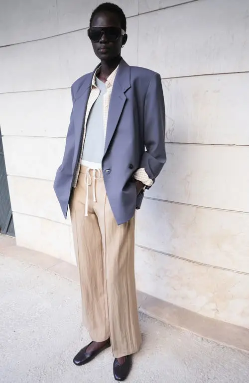 Mango Pleat Front Wide Leg Trousers
