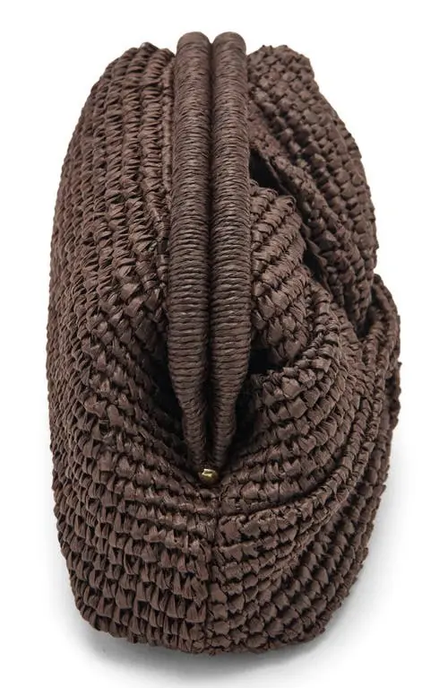 Mango Woven Frame Clutch With Chain Strap