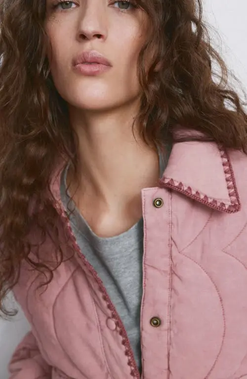 Mango Quilted Jacket - Pink