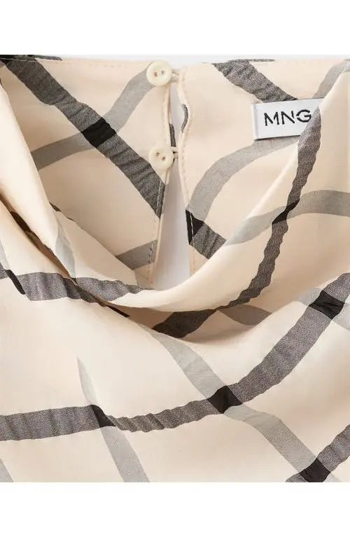 Mango Windowpane Check Asymmetric Dress
