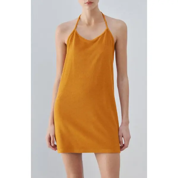 Mango Terry Halter Nightgown - Orange