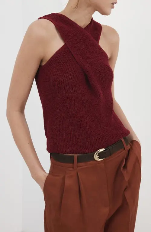 Mango Knit Sleeveless Top - Maroon