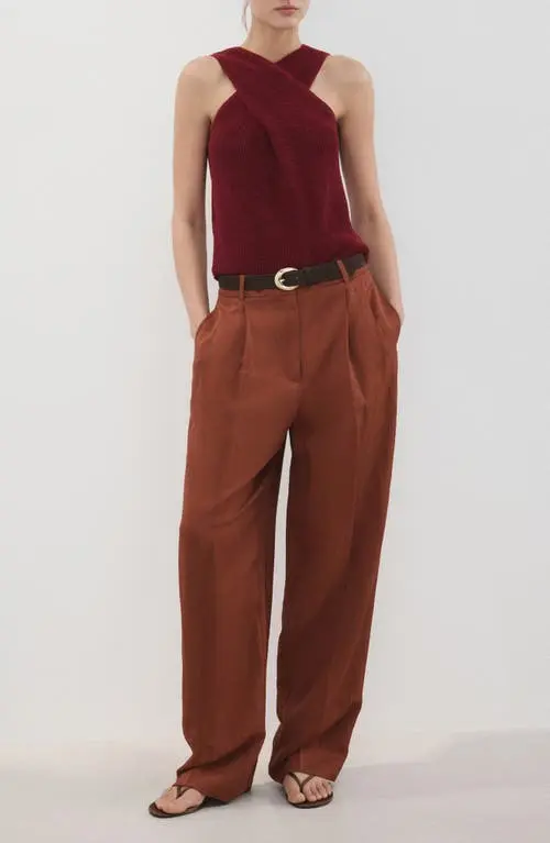 Mango Knit Sleeveless Top - Maroon