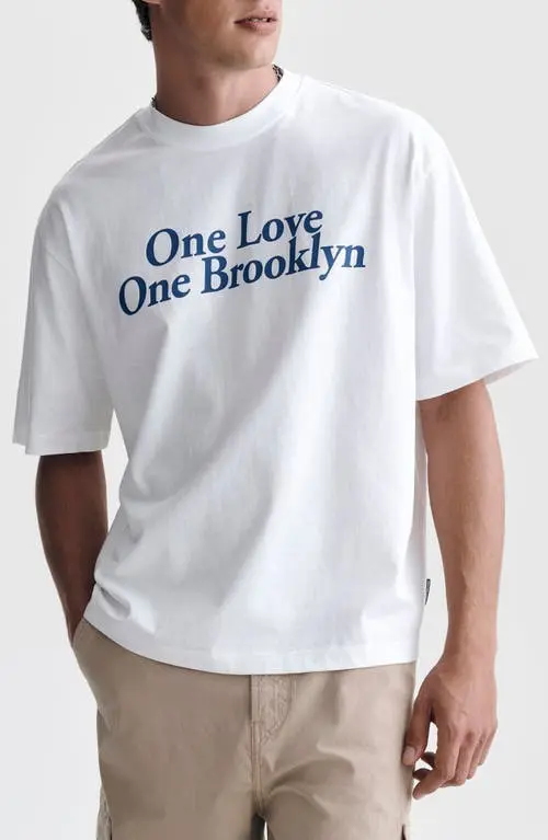 Brooklyn Industries One Love Boxy Fit Cotton Graphic T-shirt - White