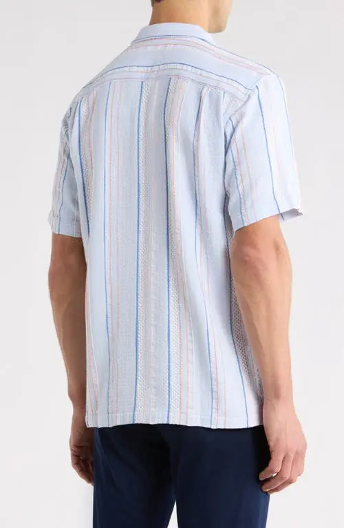 Tommy Bahama Milano Textured Stripe Cotton Camp Shirt