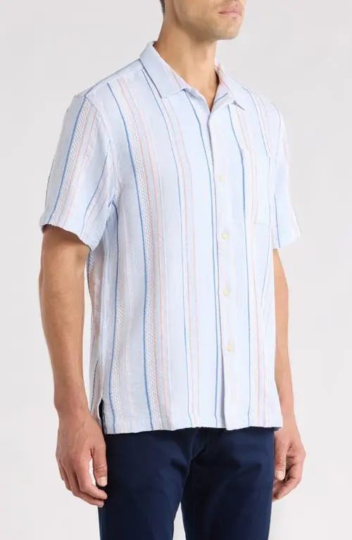 Tommy Bahama Milano Textured Stripe Cotton Camp Shirt