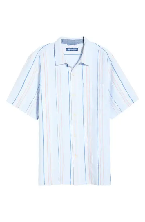 Tommy Bahama Milano Textured Stripe Cotton Camp Shirt