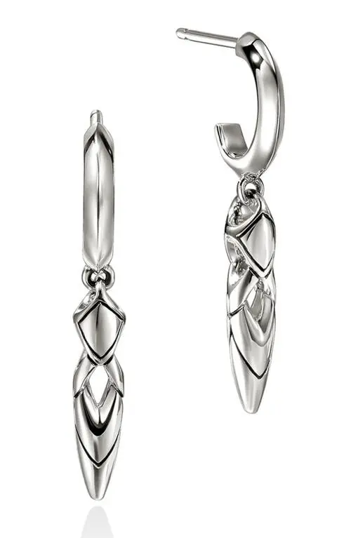 John Hardy Naga Drop Earrings - Silver