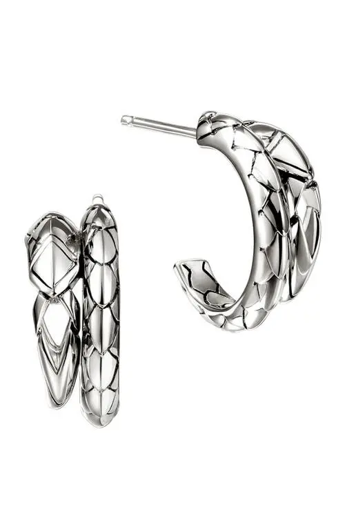 John Hardy Naga Hoop Earrings - Silver
