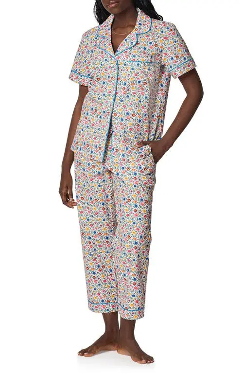 BEDHEAD PAJAMAS Print Organic Cotton Poplin Crop Pajamas - Whimsy Ditsy