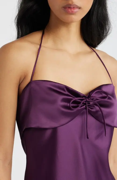 Princess Polly Ruched Halter Satin Gown