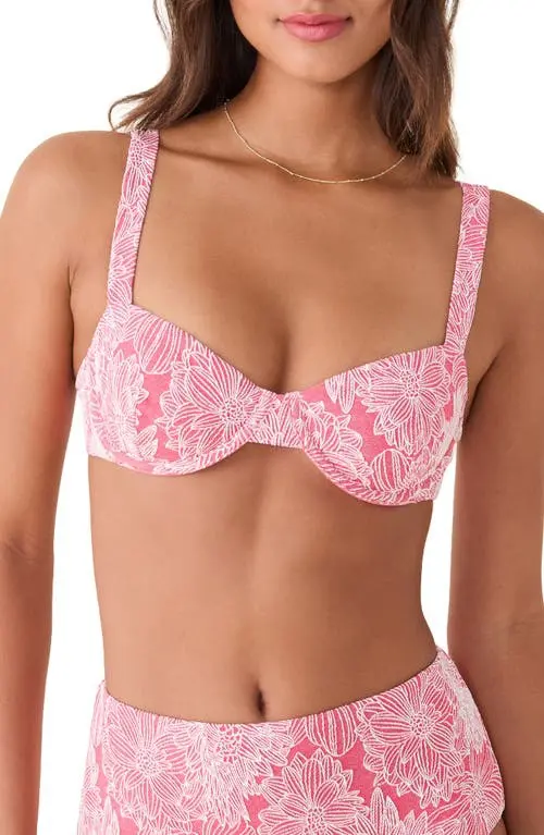 ANDIE Floral Jacquard Underwire Bikini Top - Peachy