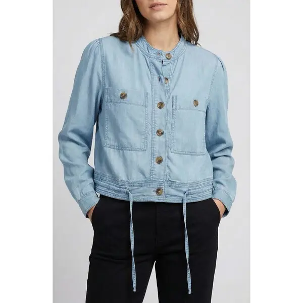 APNY Cotton Chambray Utility Jacket - Light Indigo