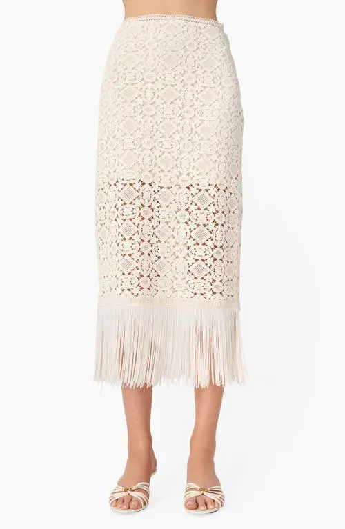 Cami Nyc Veezia Fringe Hem Midi Skirt - Ceramic