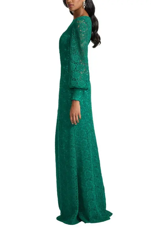 Tadashi Shoji Long Sleeve Corded Lace Gown