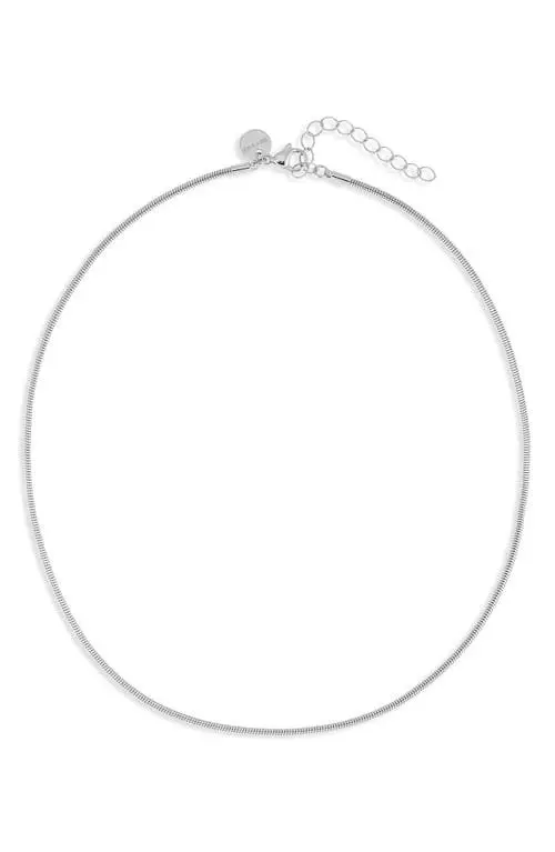 THE SIS KISS Sophia Snake Chain Choker Necklace - Silver
