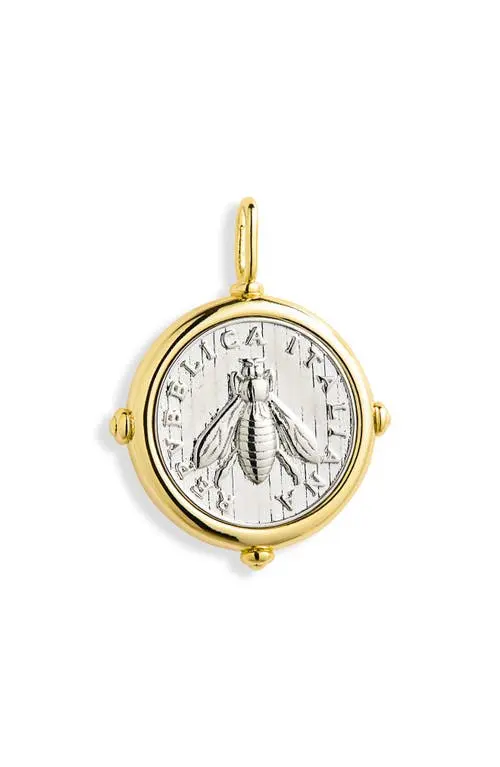 THE SIS KISS Two Tone Bee Charm - Silver