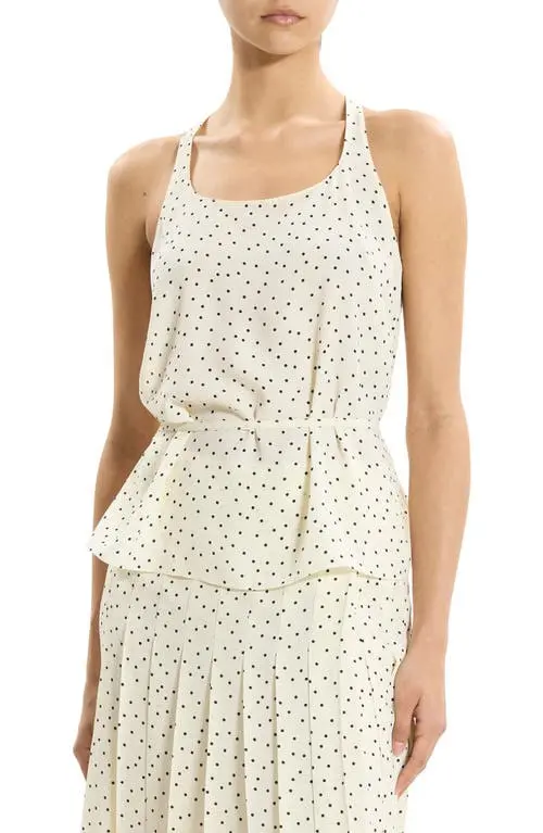 Theory Dot Print Belted Tank Top