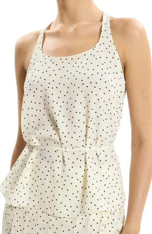 Theory Dot Print Belted Tank Top