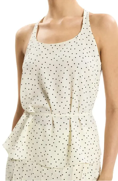 Theory Dot Print Belted Tank Top