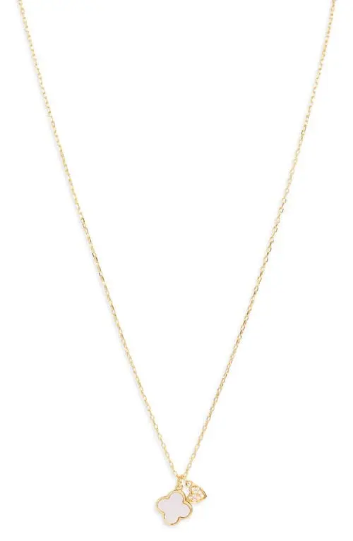 Argento Vivo Clover & Heart Pendant Necklace - Gold