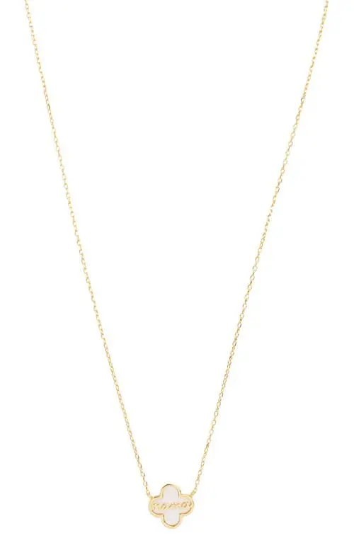 Argento Vivo Mother Of Pearl Clover Pendant Necklace - Gold